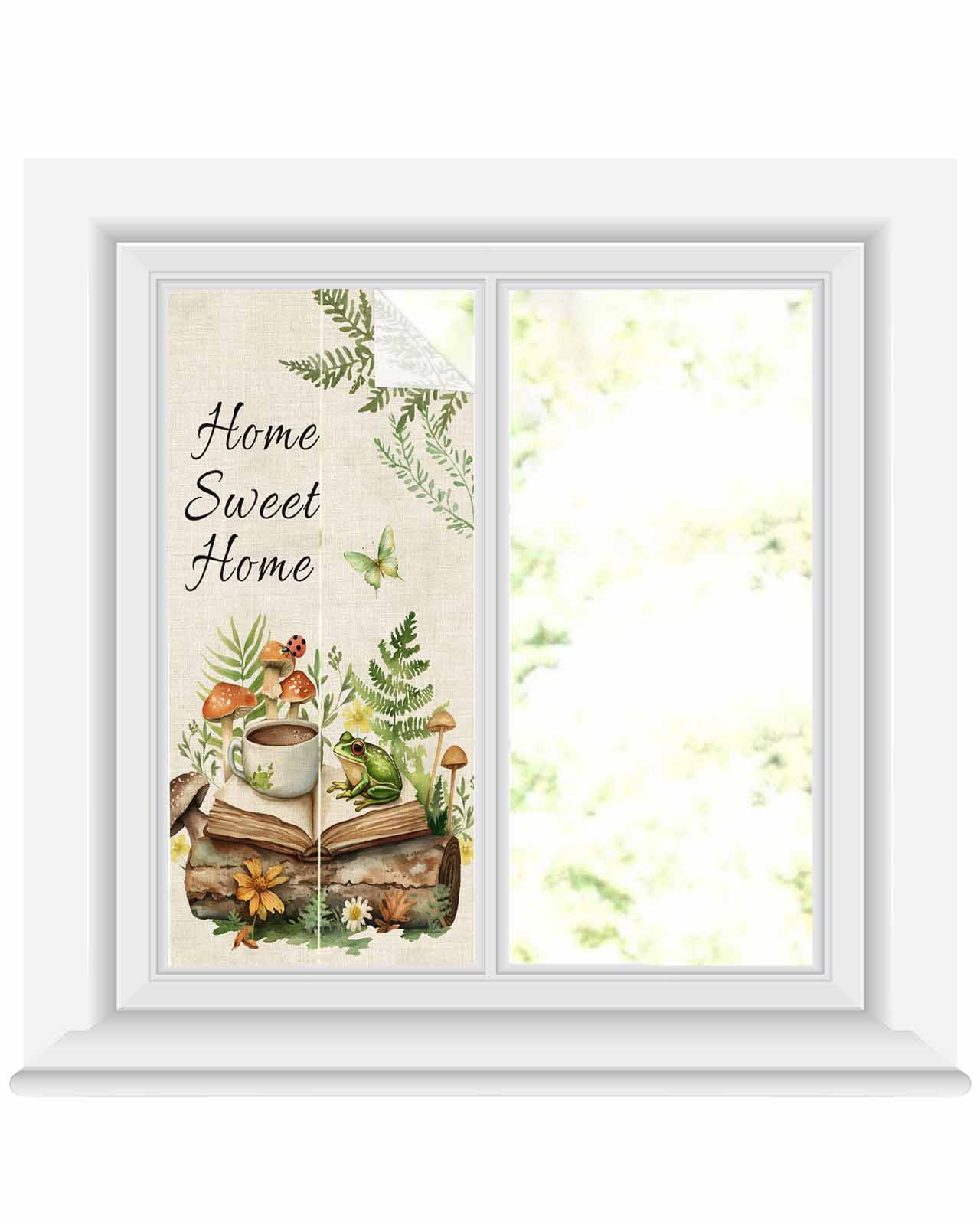 Window Privacy Film Frog Botanical Stained Glass Window Film Decorative ...
