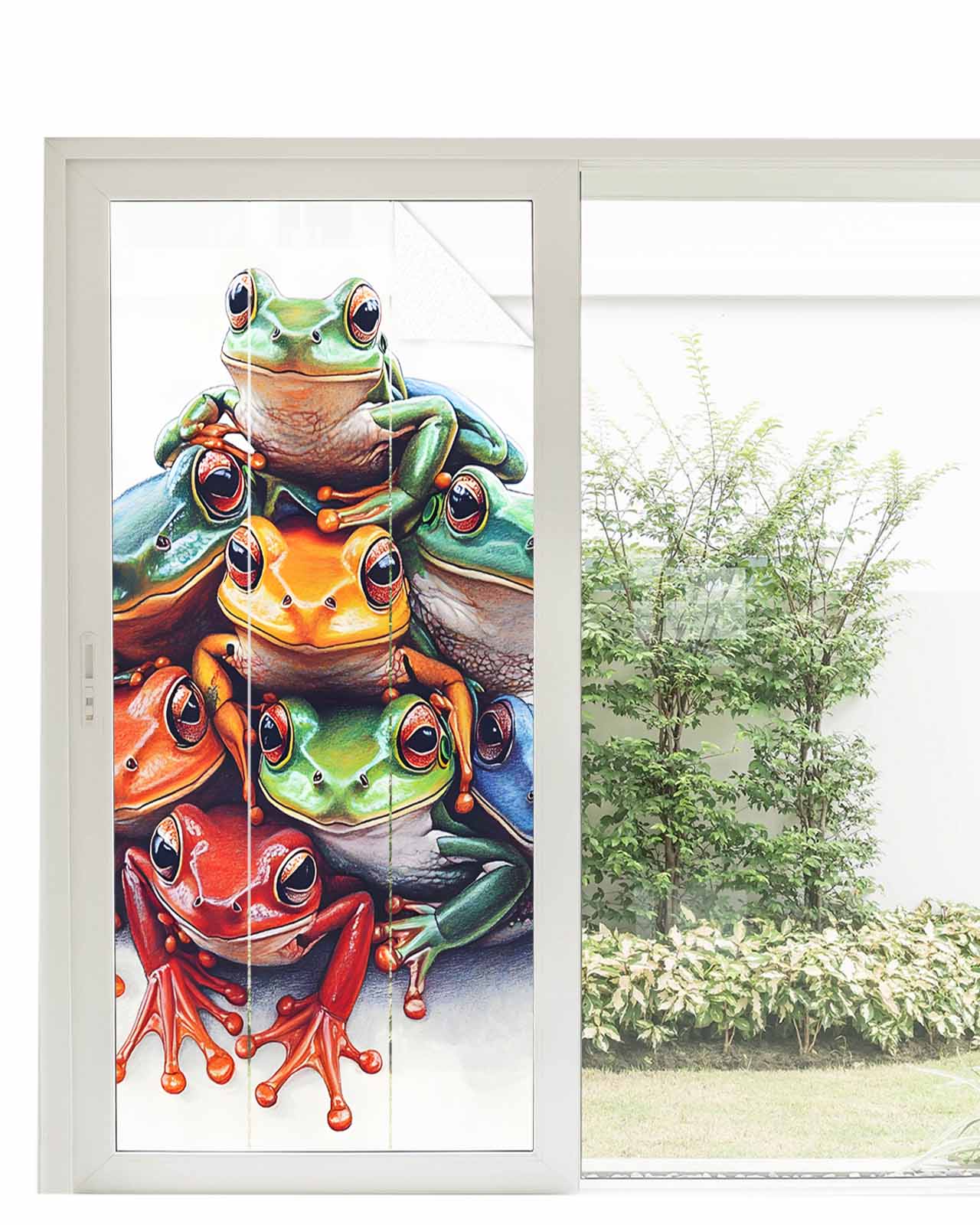 Window Privacy Film Frogs Prints Stained Glass Window Film Decorative ...