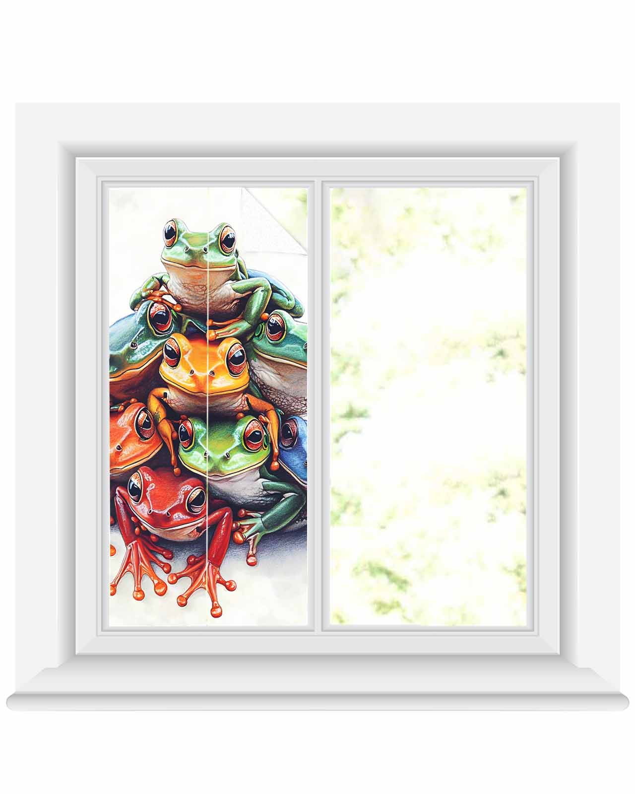 Window Privacy Film Frogs Prints Stained Glass Window Film Decorative ...