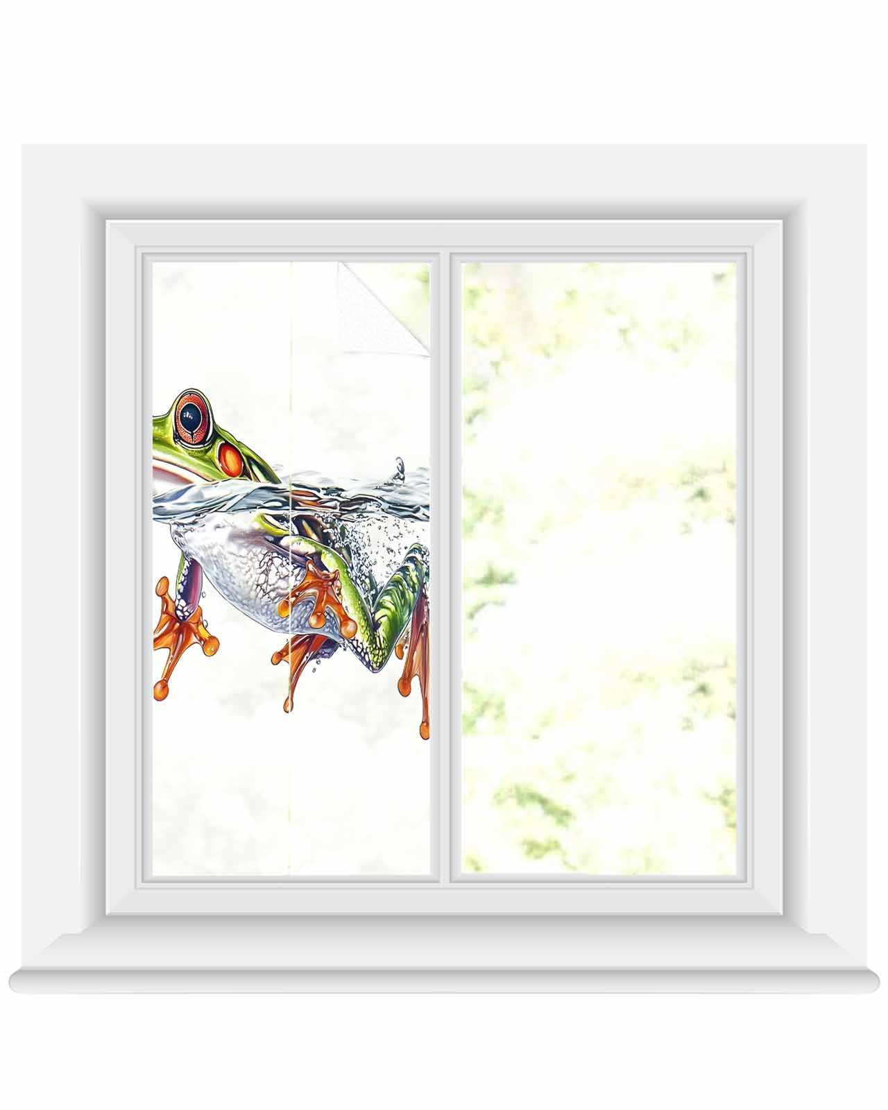 Window Privacy Film Frogs Prints Stained Glass Window Film Decorative ...