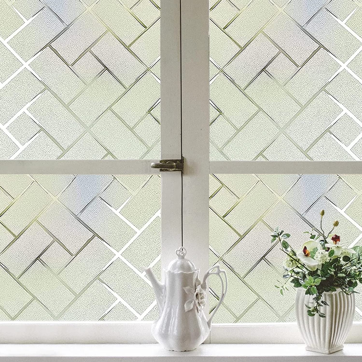 Window Privacy Film Frosted Glass Window Film Window Clings, No Glue ...