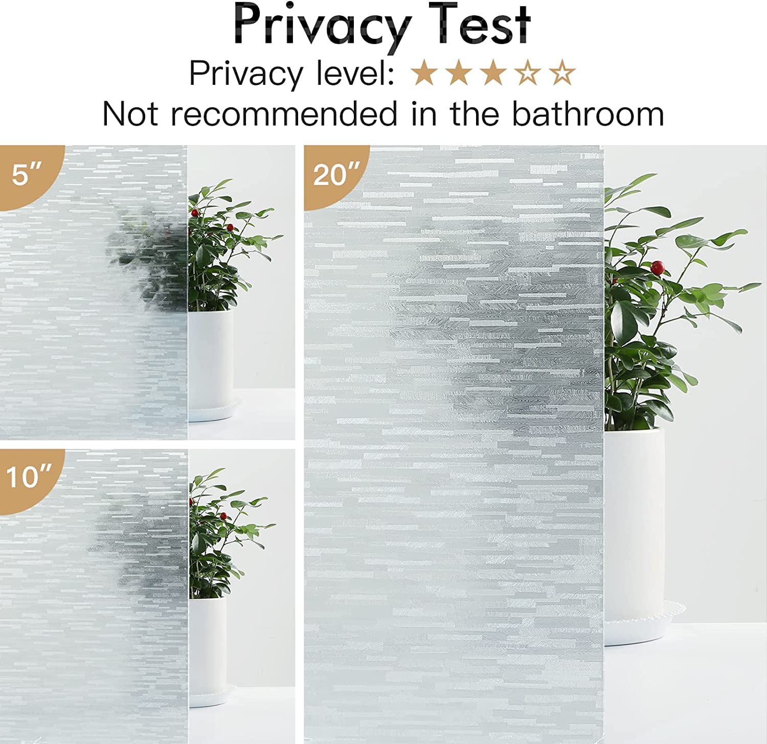 Window Privacy Film, Frosted Glass Window Film, UV Blocking Privacy ...