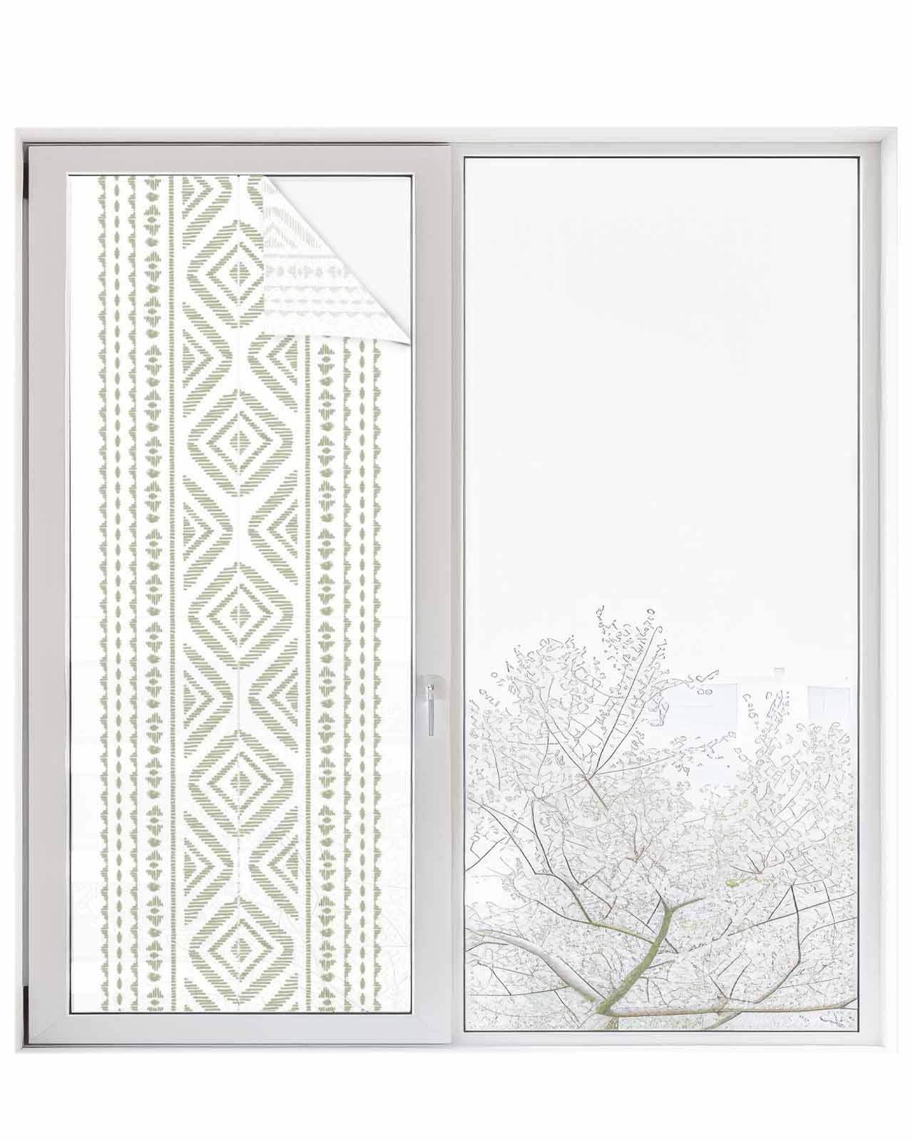 Window Privacy Film Geometric Stained Glass Window Film Decorative Sun ...