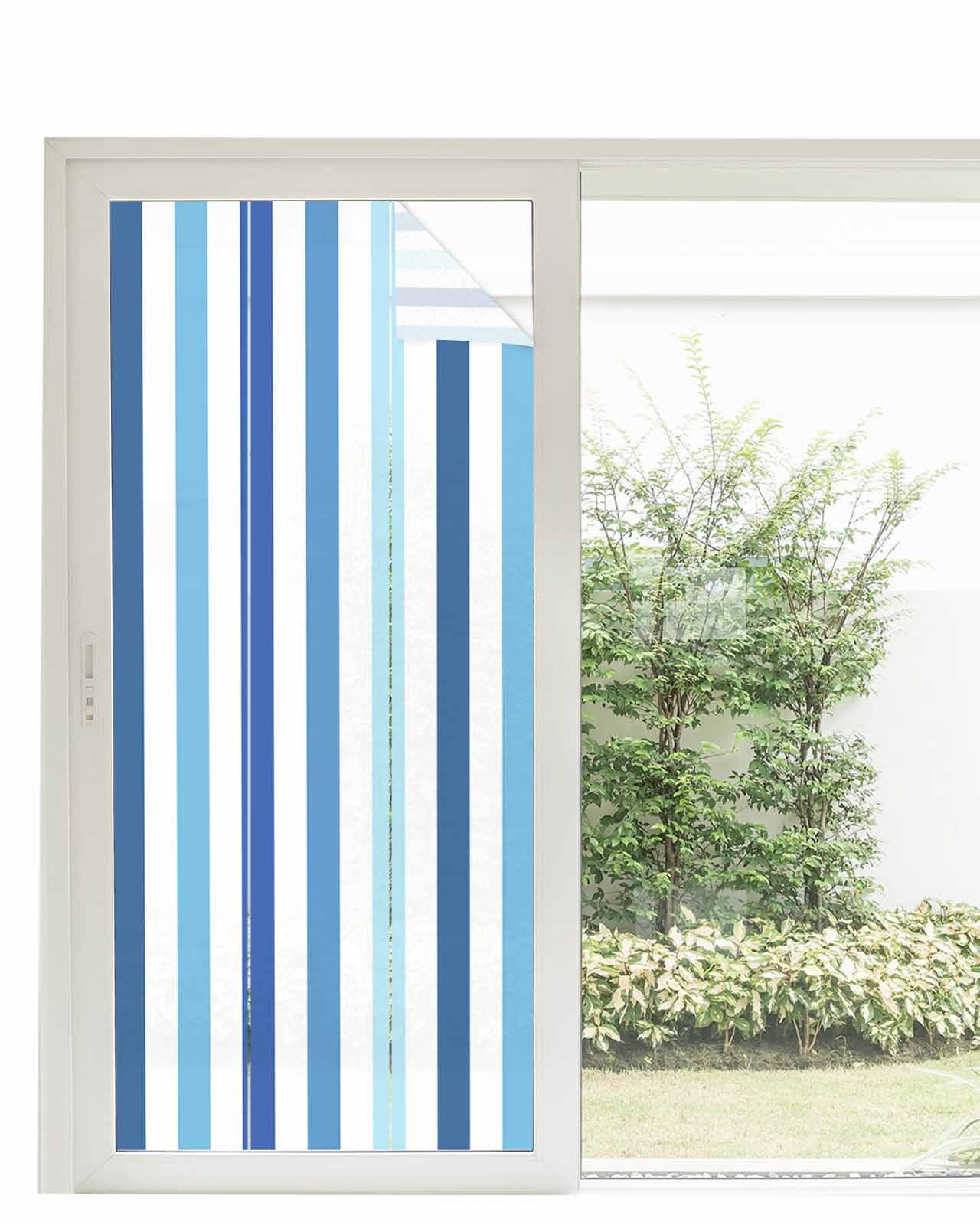 Window Privacy Film Geometric Stripe Stained Glass Window Film ...