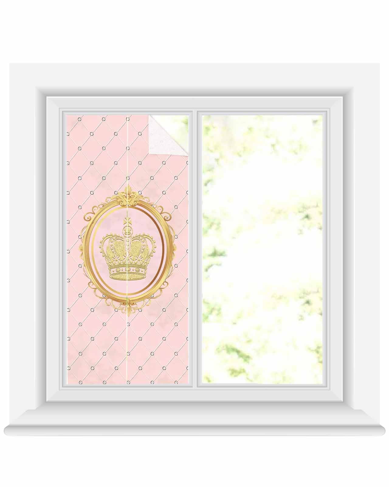 Window Privacy Film Golden Crown Stained Glass Window Film Decorative ...