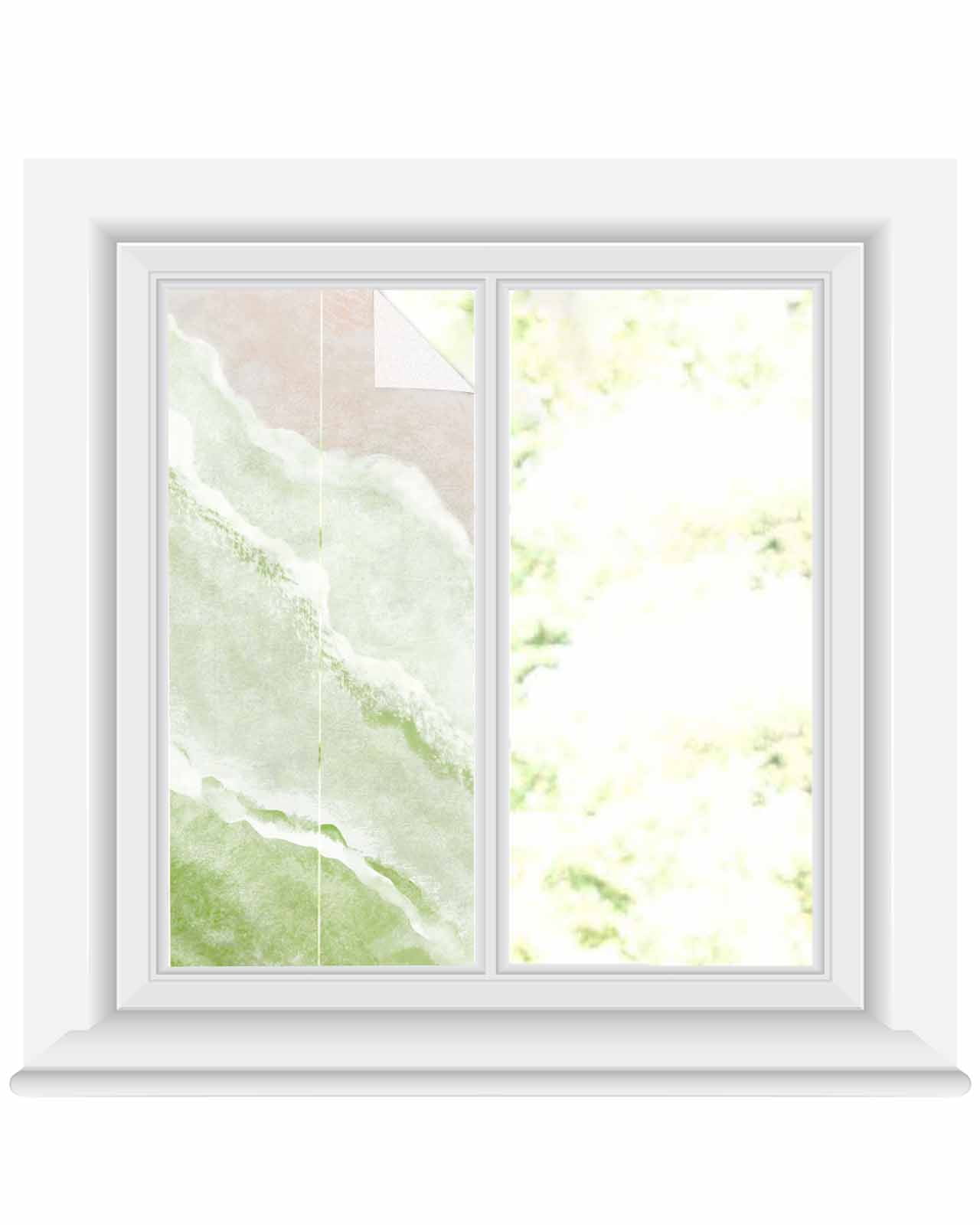 Window Privacy Film, Grass Green Coastal Ombre Sun Blocking Window Tint ...