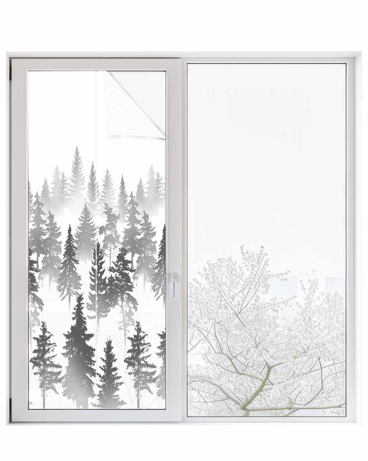 Window Privacy Film, Gray Forest UV Sun Blocking Window Tint Film Heat ...