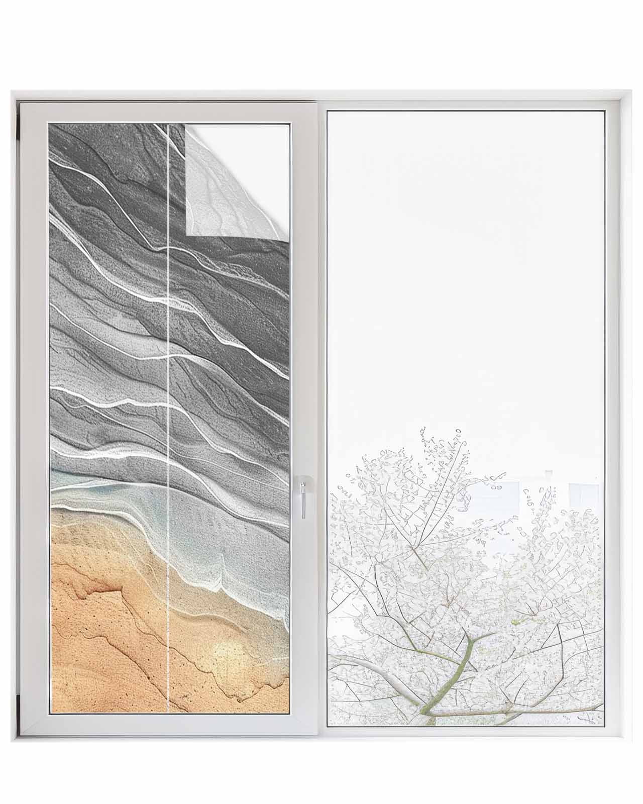 Window Privacy Film, Gray Ocean Ombre UV Sun Blocking Window Tint Film ...