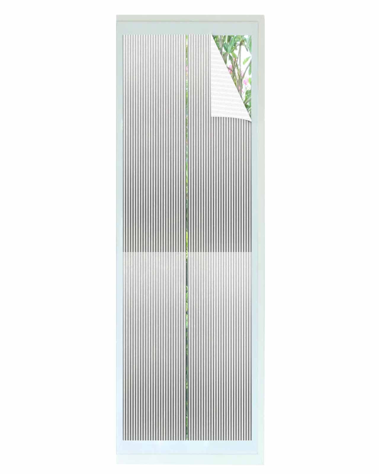 Window Privacy Film Gray Striped Stained Glass Window Film Decorative ...