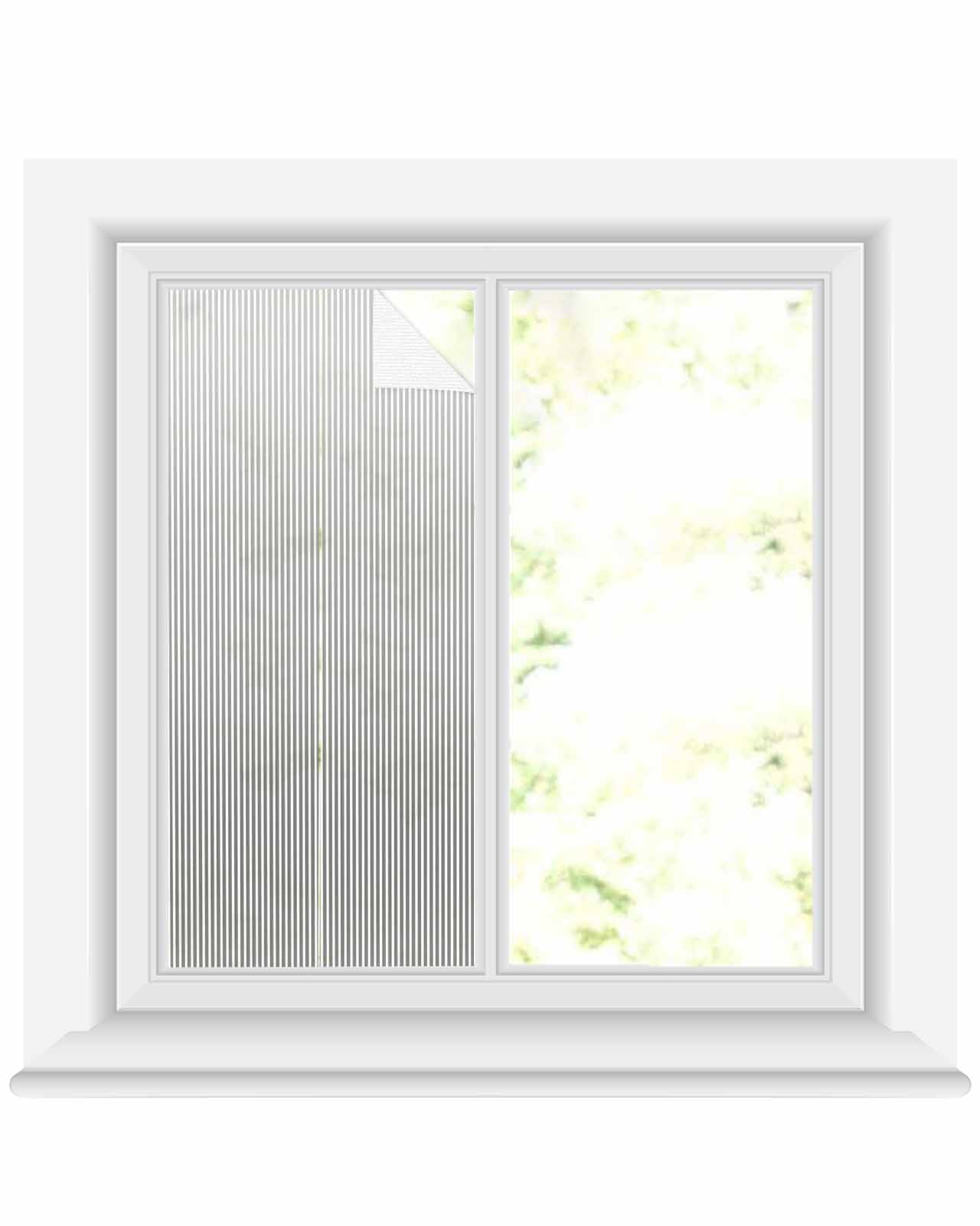 Window Privacy Film Gray Striped Stained Glass Window Film Decorative ...