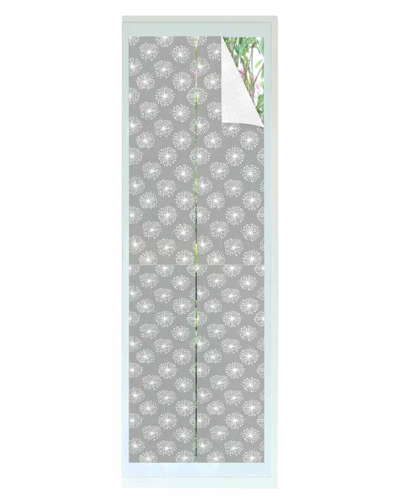 Window Privacy Film Gray White Dandelion Stained Glass Window Film ...