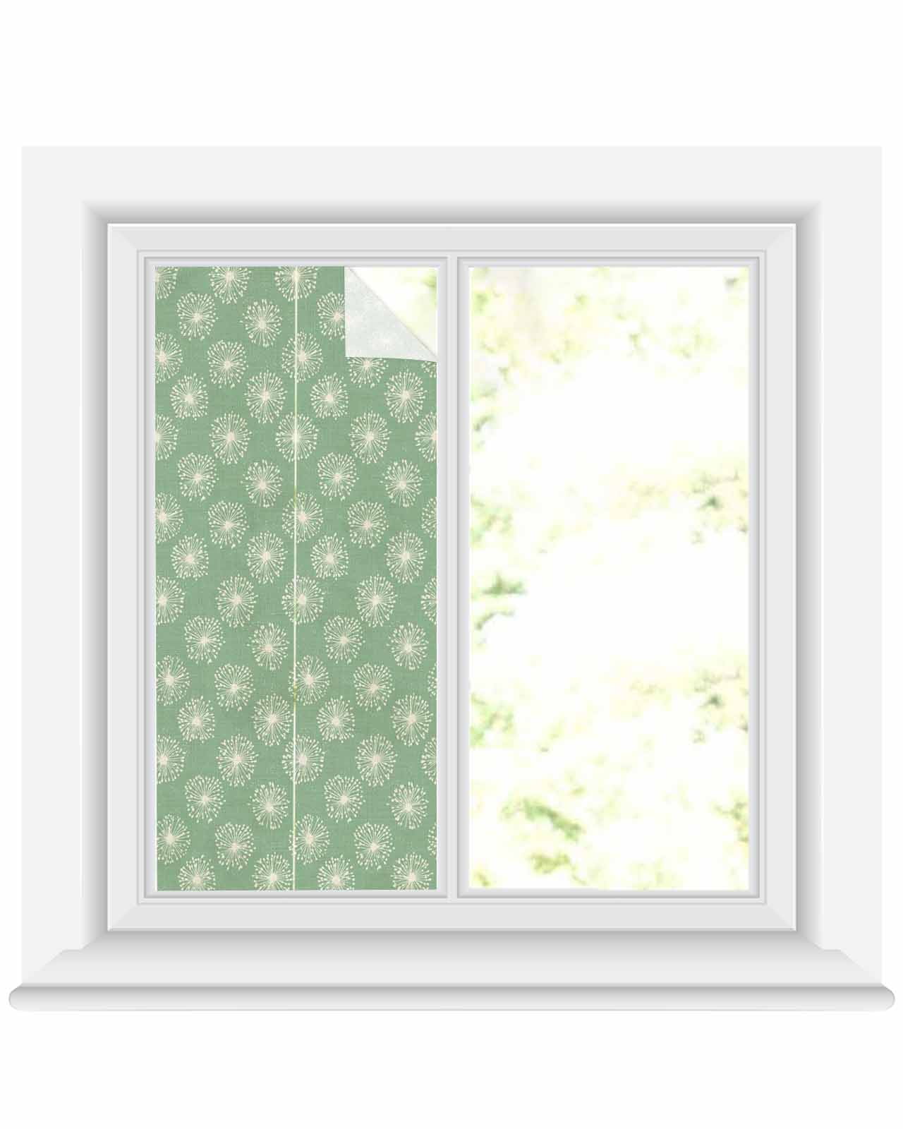 Window Privacy Film Green Beige Dandelion Stained Glass Window Film ...