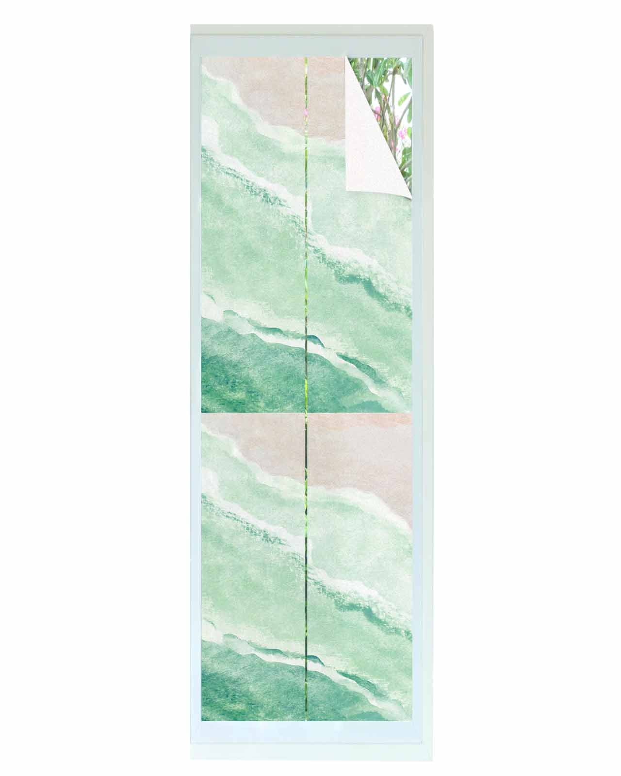 Window Privacy Film, Green Coastal Ombre UV Sun Blocking Window Tint ...