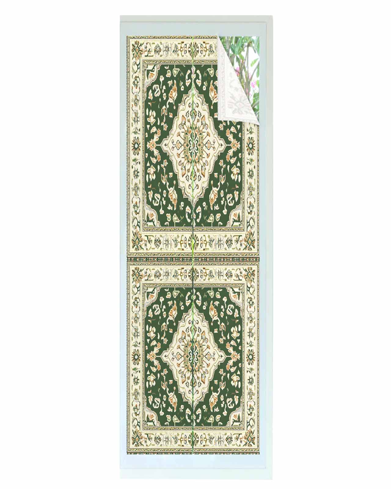 Window Privacy Film Green Ethnic Southwestern Stained Glass Window Film ...