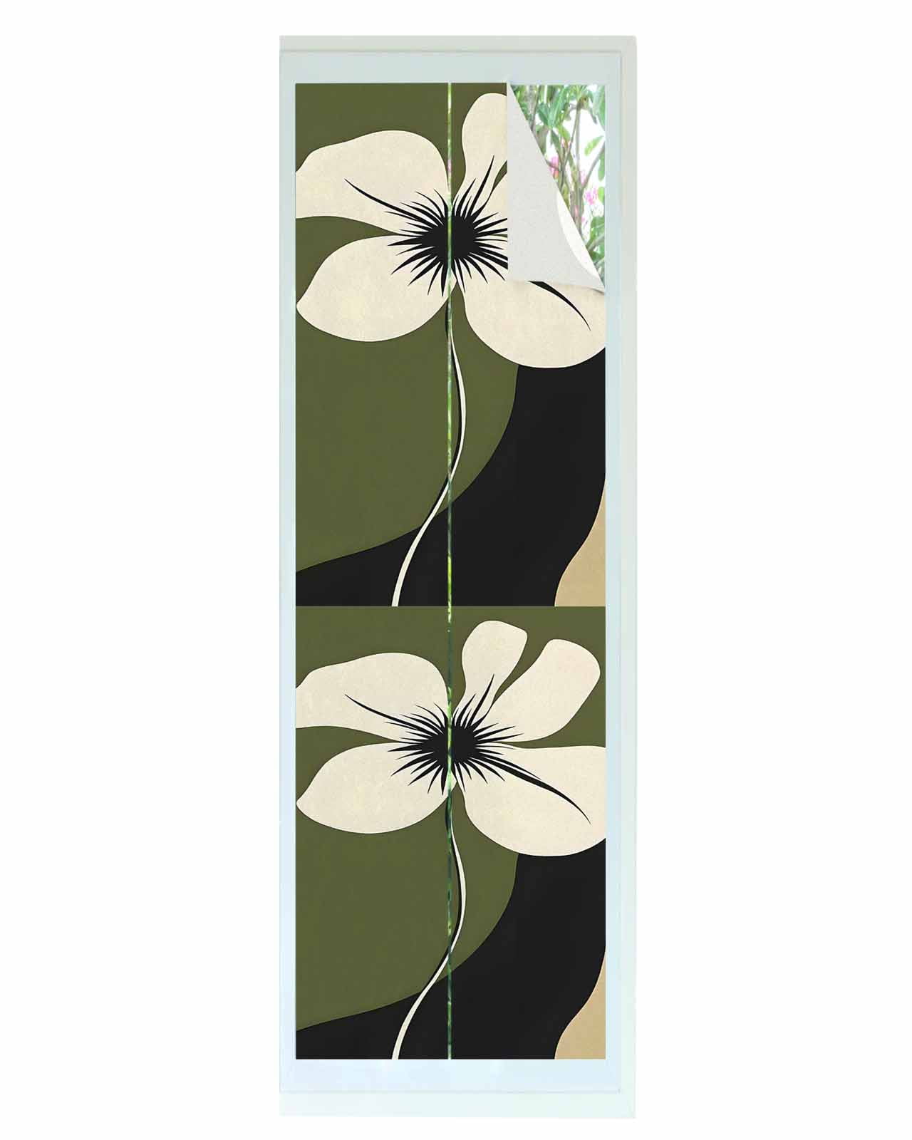 Window Privacy Film Green Floral Spring Stained Glass Window Film ...