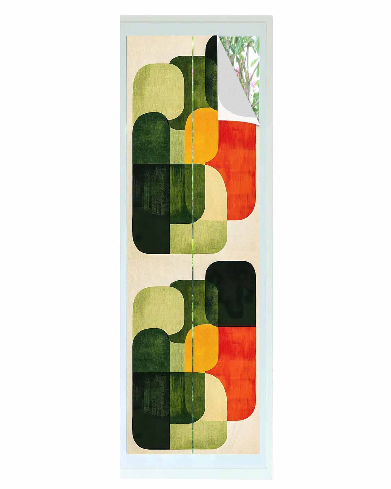 Window Privacy Film Green Geometric Stained Glass Window Film ...