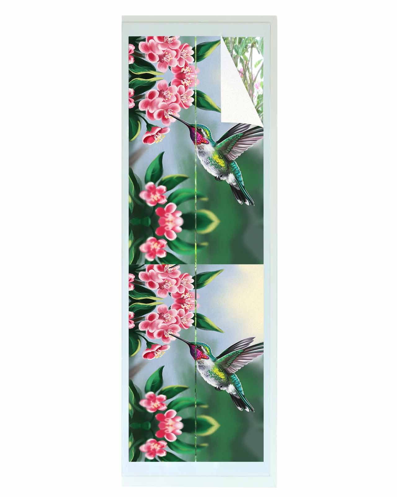 Window Privacy Film Green Hummingbird Stained Glass Window Film ...