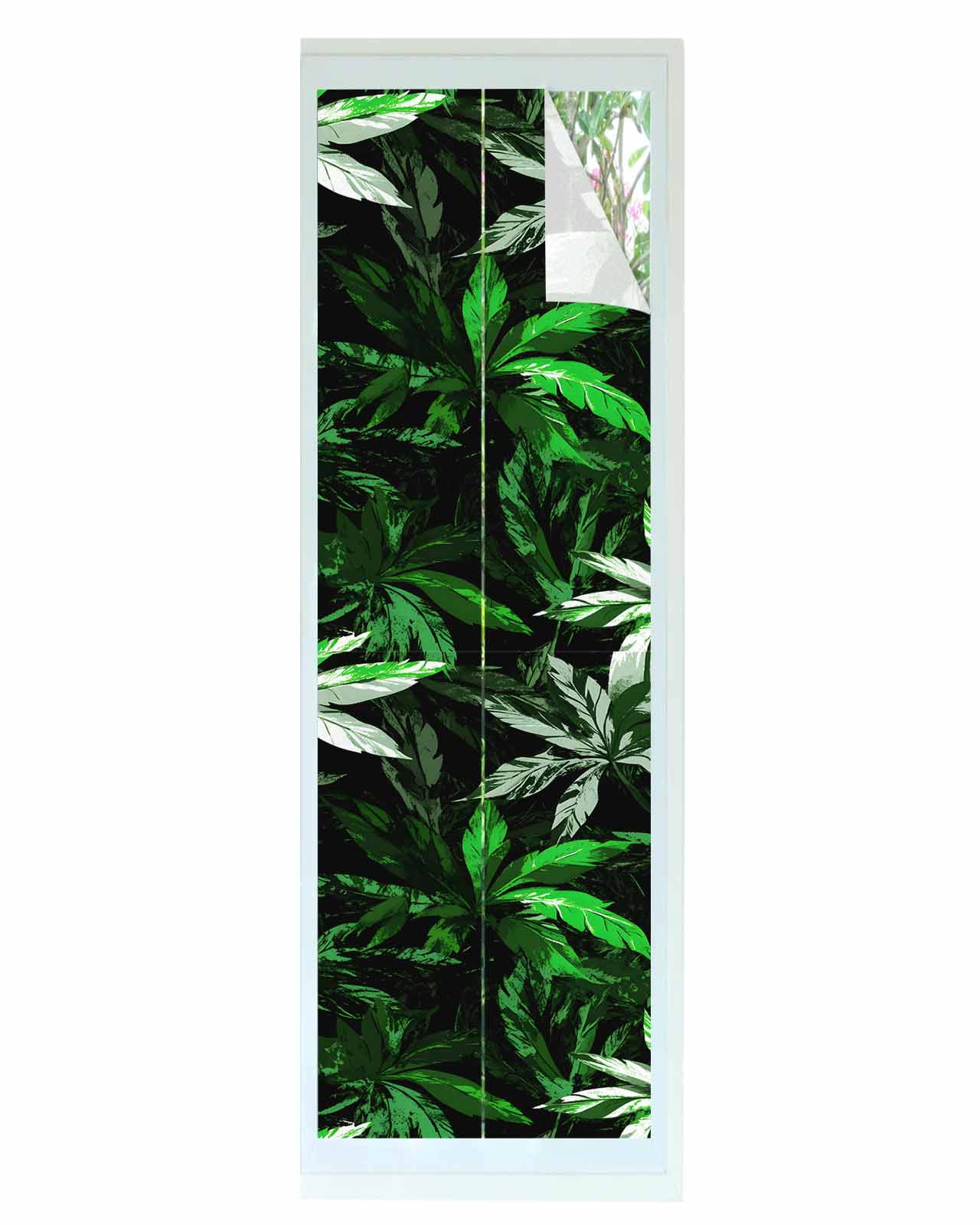Window Privacy Film Green Leaves Stained Glass Window Film Decorative ...