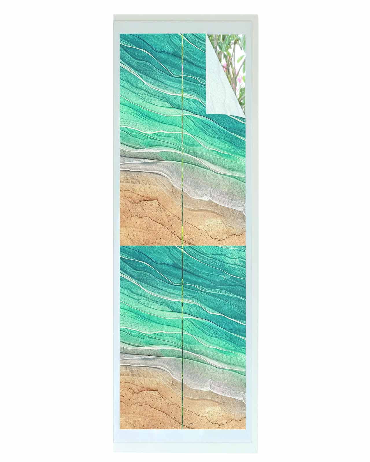 Window Privacy Film, Green Ocean Ombre UV Sun Blocking Window Tint Film ...
