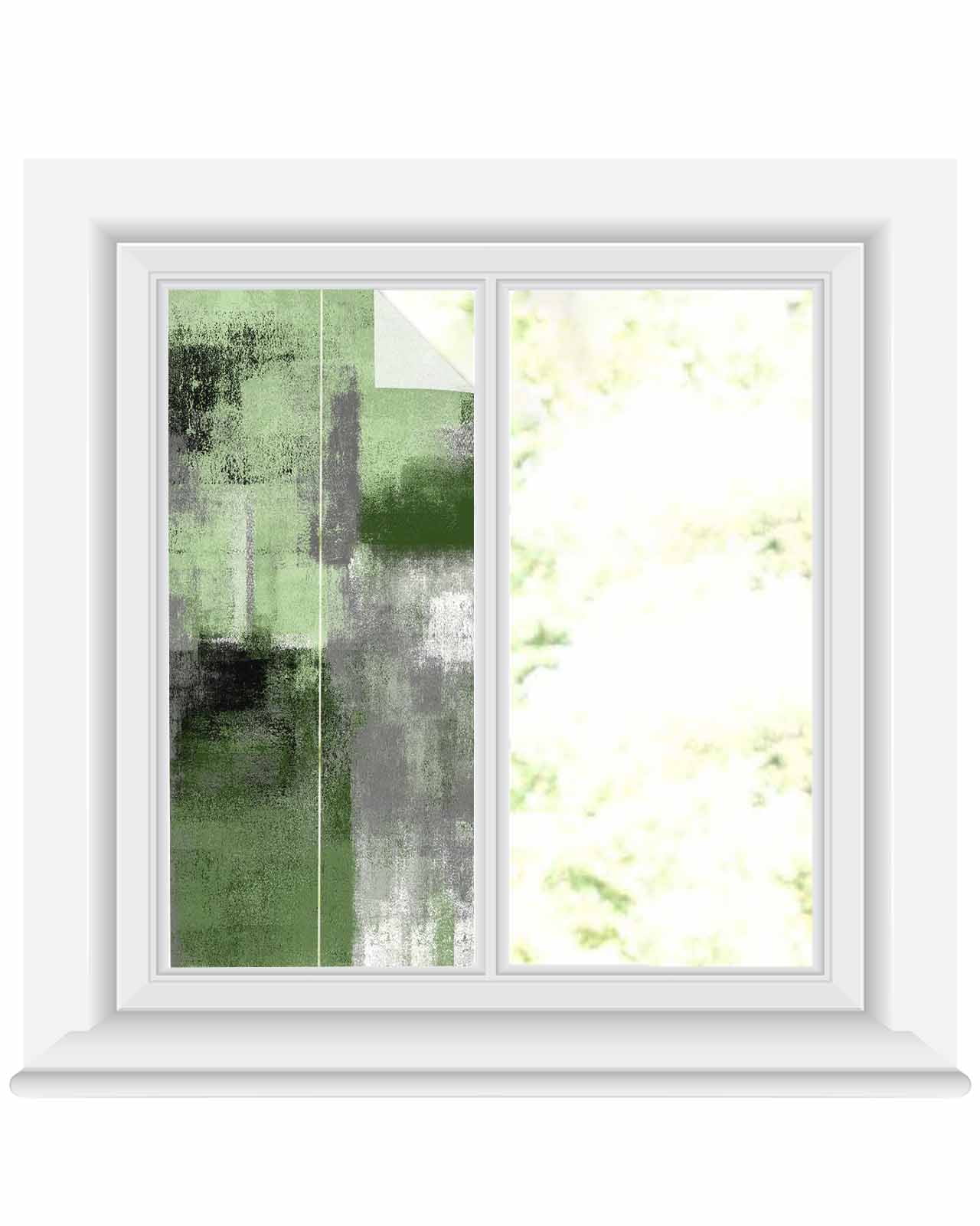 Window Privacy Film Green Ombre Stained Glass Window Film Decorative ...