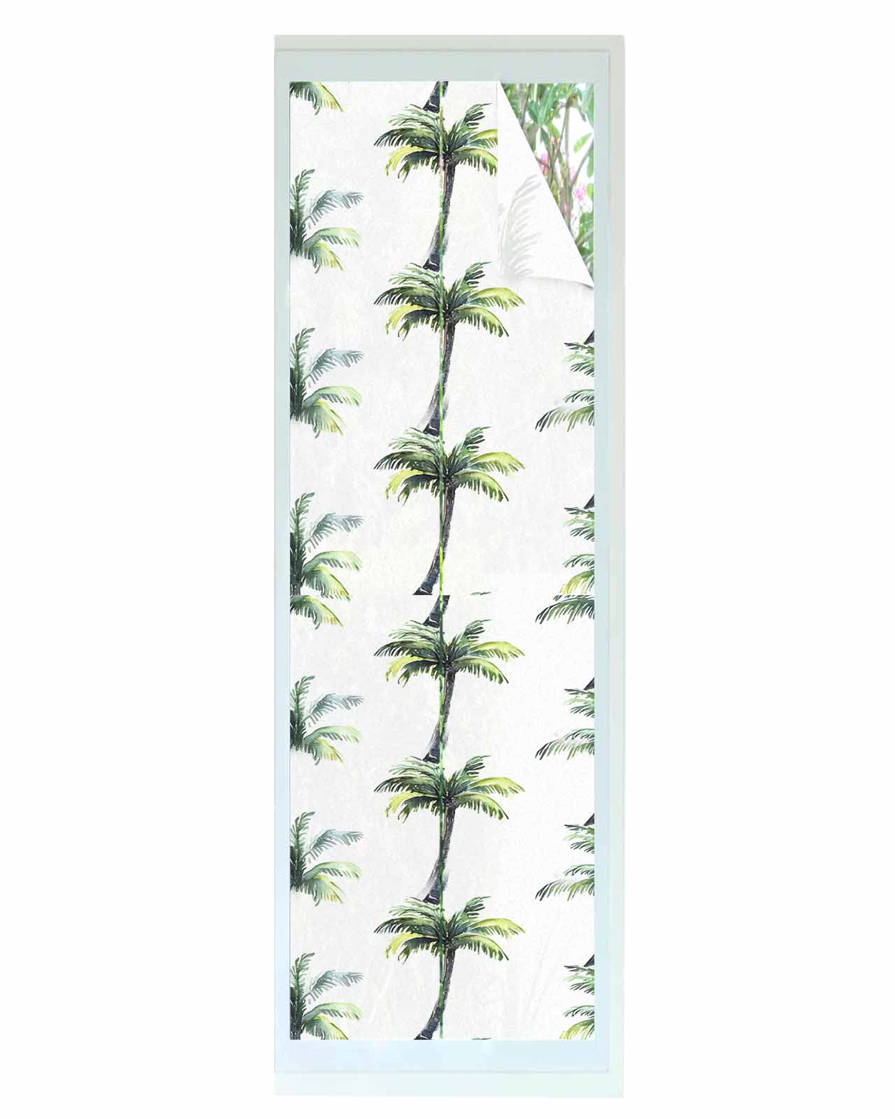 Window Privacy Film Green Palm Trees Stained Glass Window Film ...