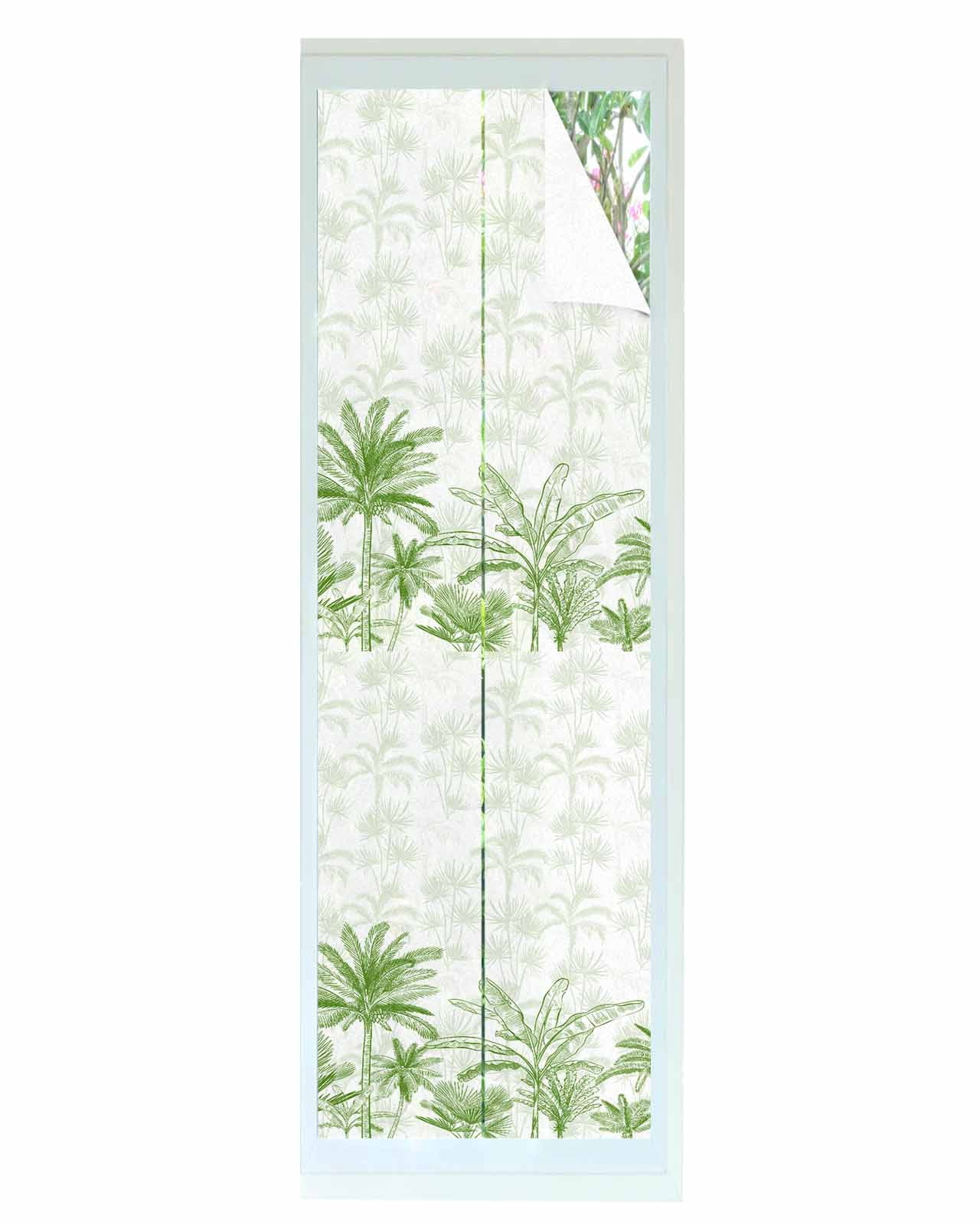 Window Privacy Film, Green Tropical Palm Tree UV Sun Blocking Window ...