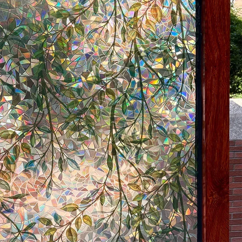 Window Privacy Film, Green Vines Leaves Stained Glass Window Film ...