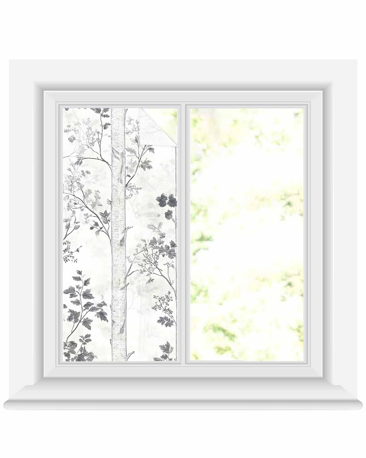 Window Privacy Film Grey Branches Forest Stained Glass Window Film ...