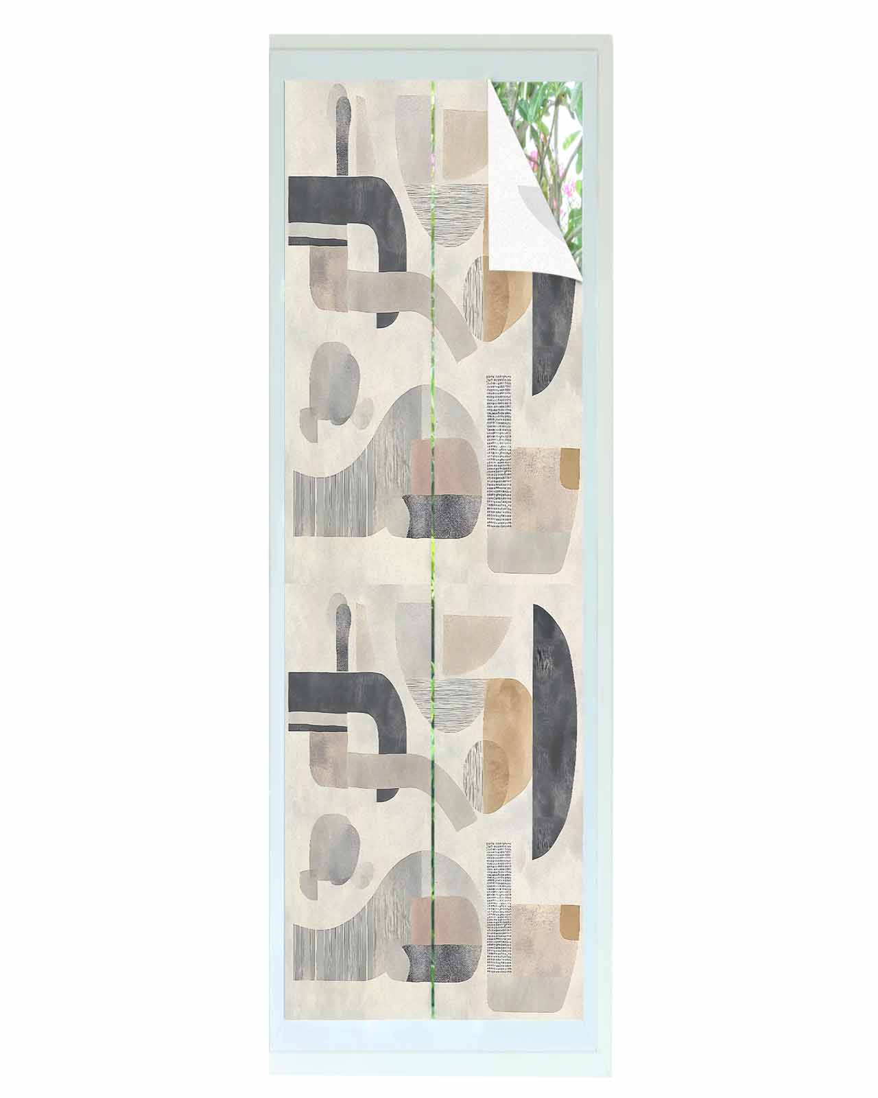 Window Privacy Film Grey Brown Boho Stained Glass Window Film ...