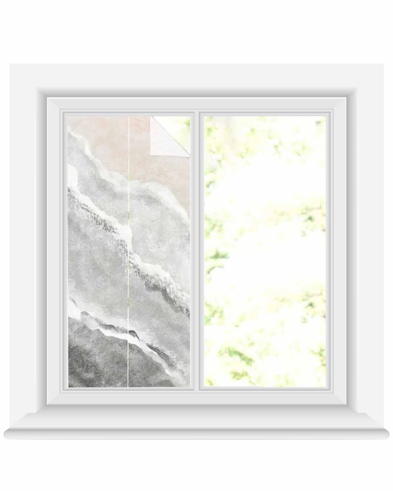 Window Privacy Film, Grey Coastal Ombre UV Sun Blocking Window Tint ...