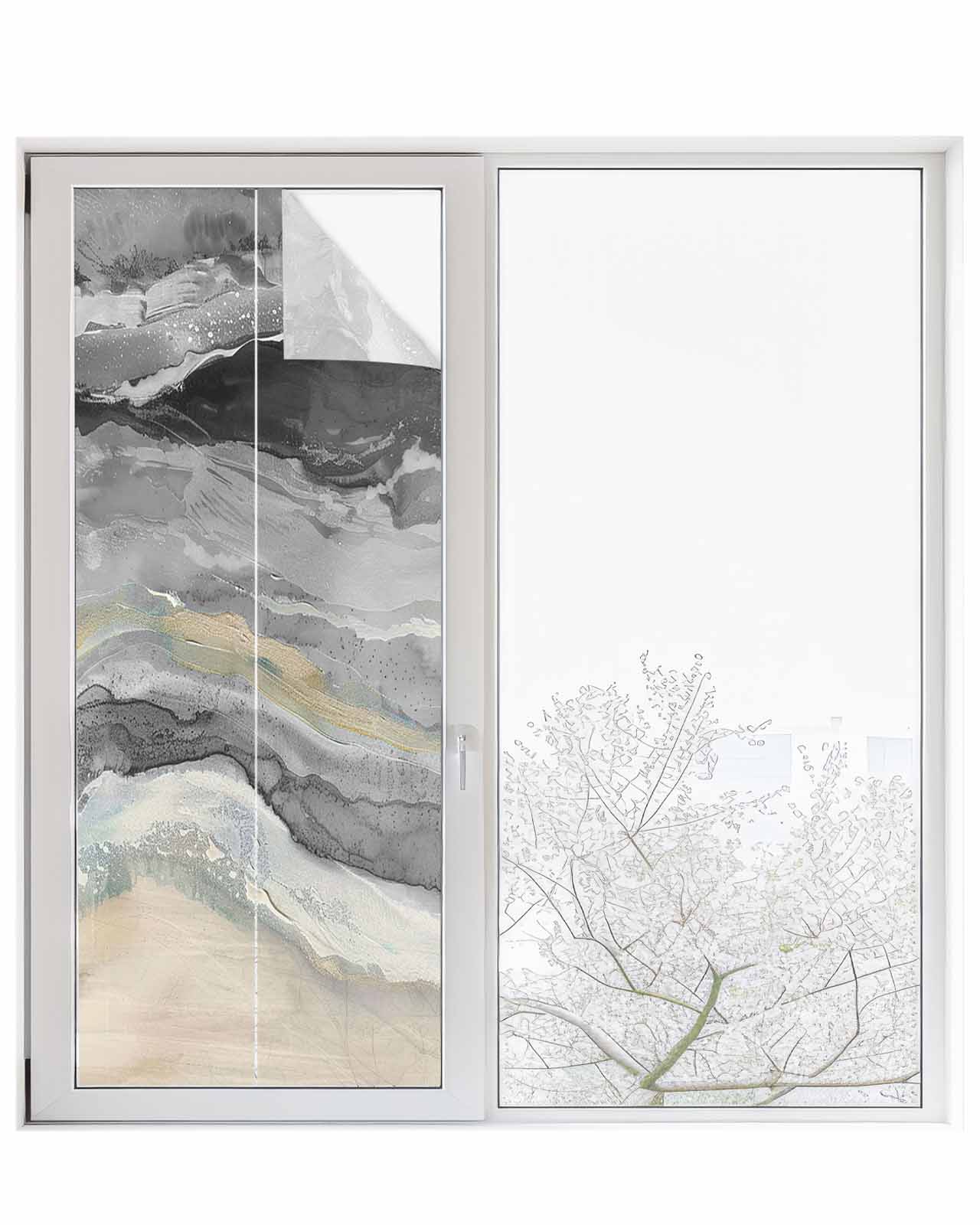 Window Privacy Film,Grey Coastal UV Sun Blocking Window Tint Film Heat ...