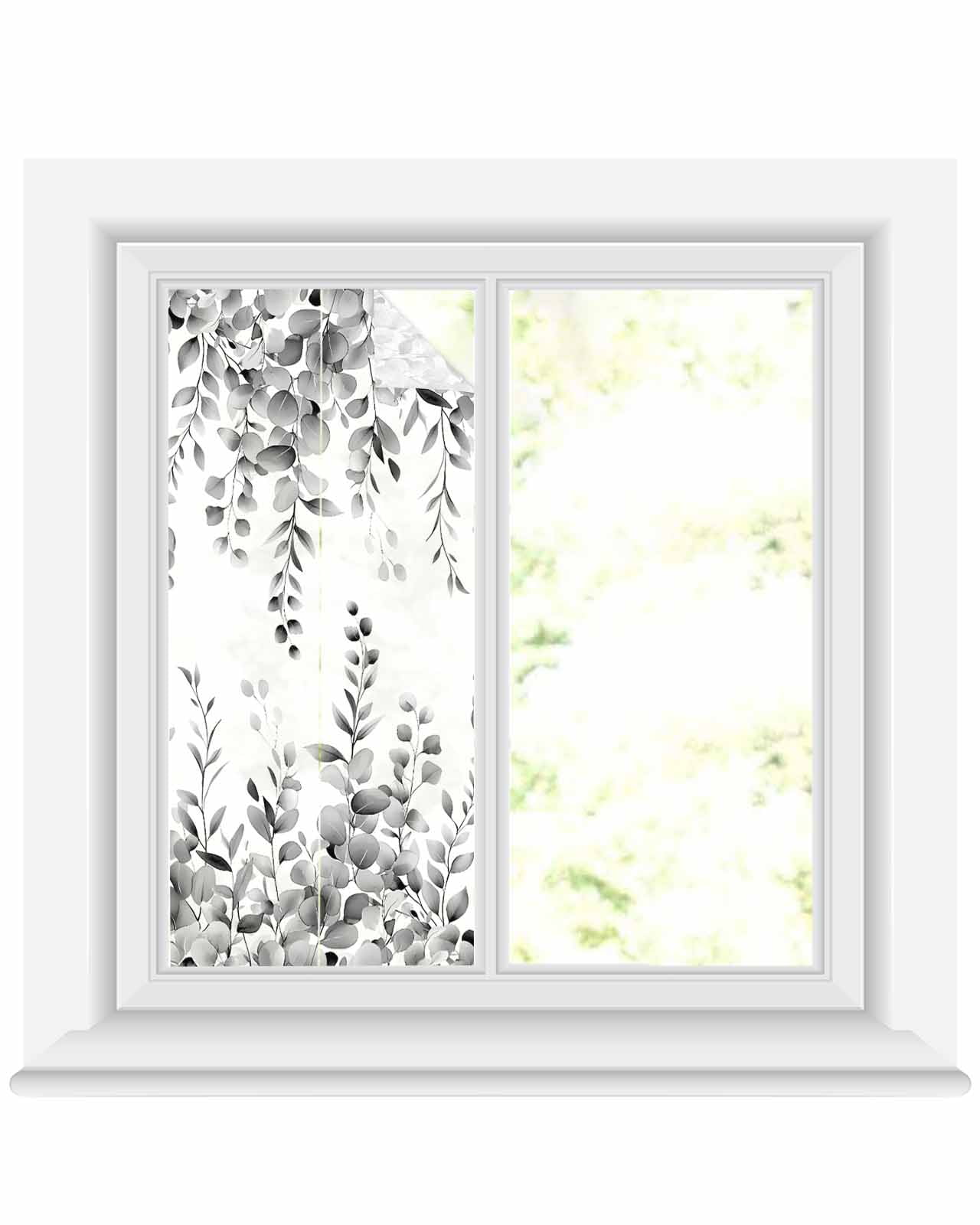 Window Privacy Film Grey Eucalyptus Stained Glass Window Film ...
