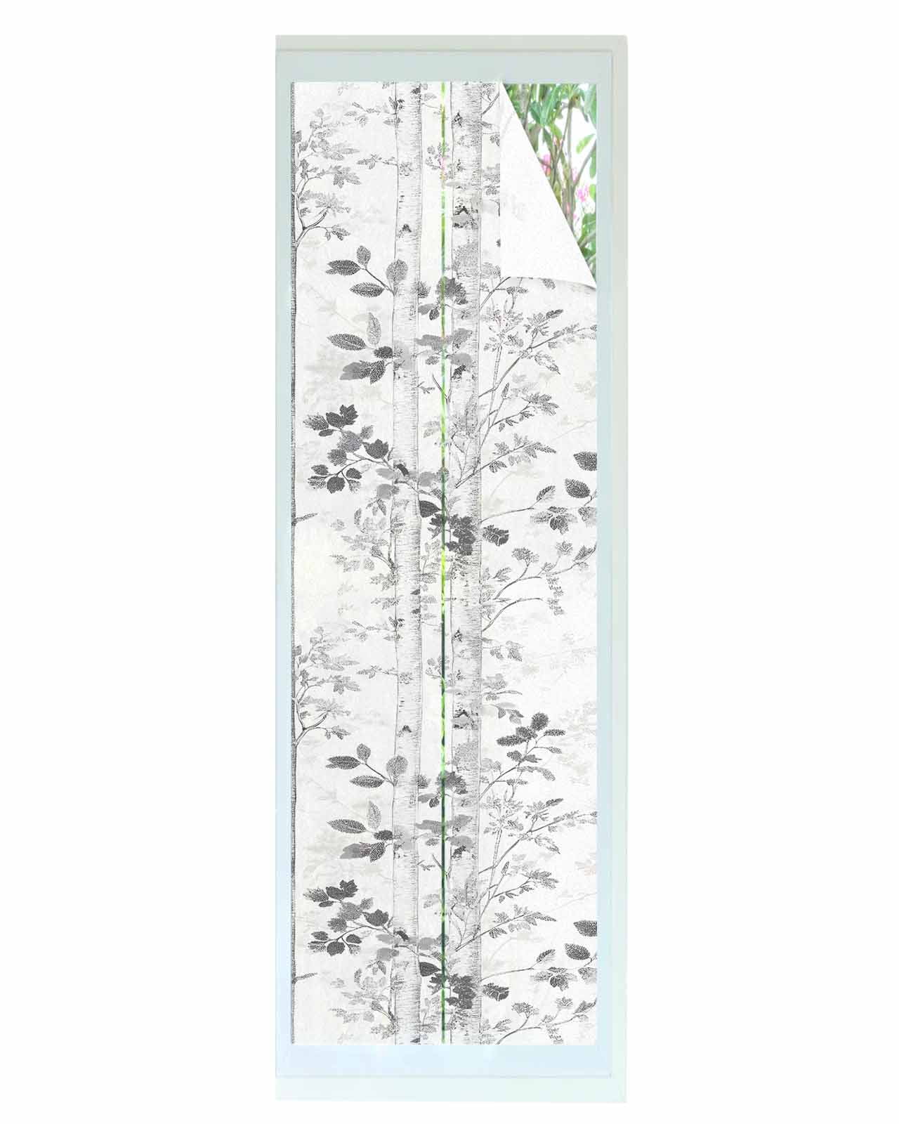 Window Privacy Film Grey Forest Branches Stained Glass Window Film ...