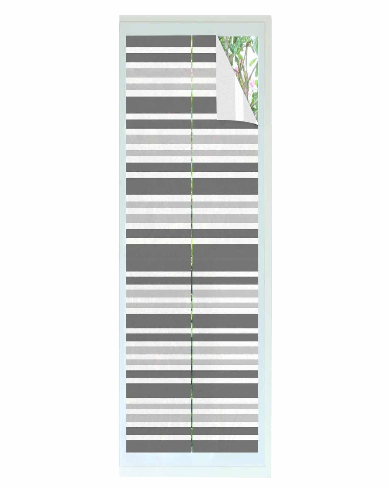 Window Privacy Film Grey Stripes Stained Glass Window Film Decorative ...