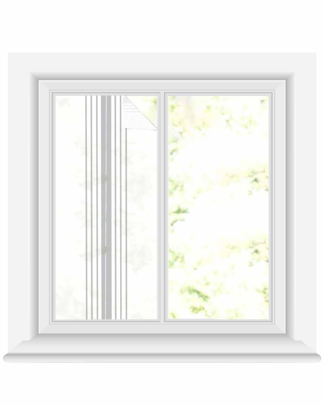 Window Privacy Film Grey Vertical Striped Stained Glass Window Film ...