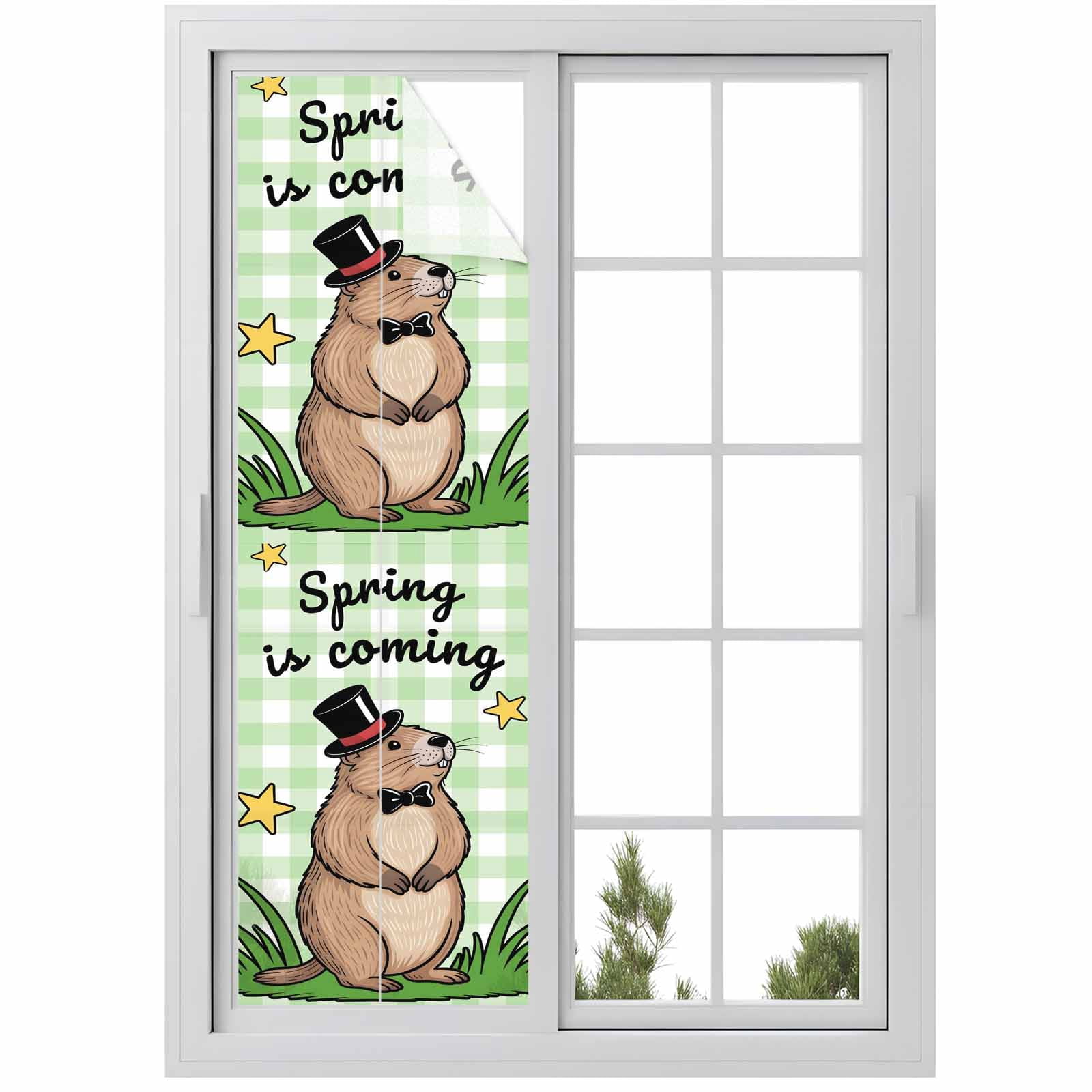 Window Privacy Film Groundhog Day Stained Glass Window Film Decorative ...