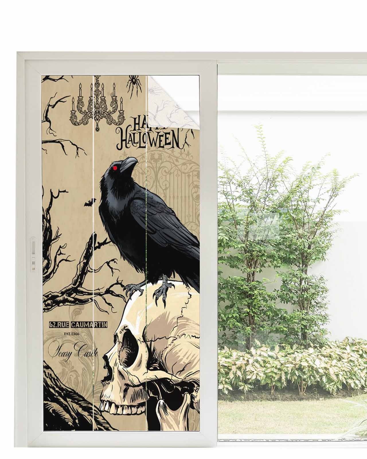 Window Privacy Film Halloween Stained Glass Window Film Decorative Sun ...