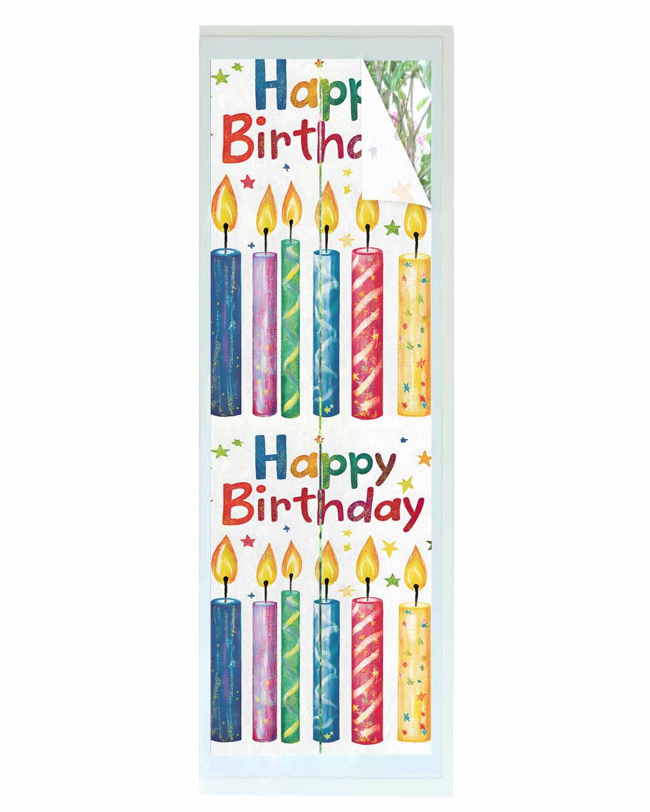 Window Privacy Film Happy Birthday Stained Glass Window Film Decorative ...