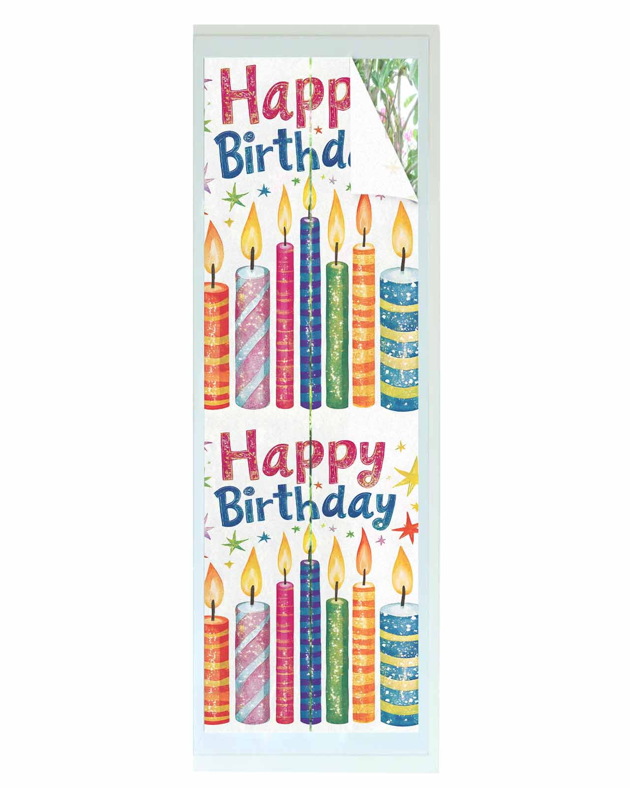 Window Privacy Film Happy Birthday Stained Glass Window Film Decorative ...