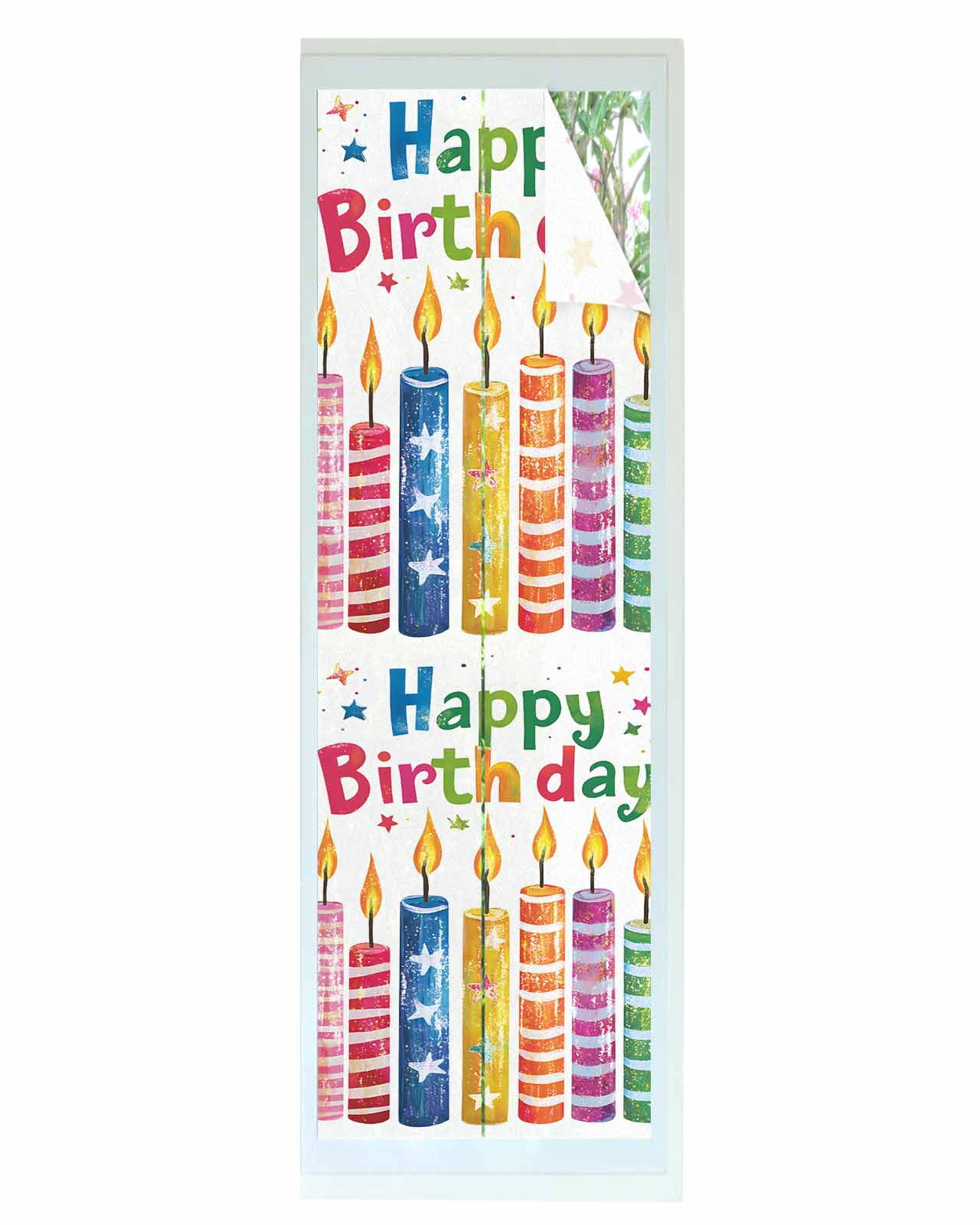 Window Privacy Film Happy Birthday Stained Glass Window Film Decorative ...