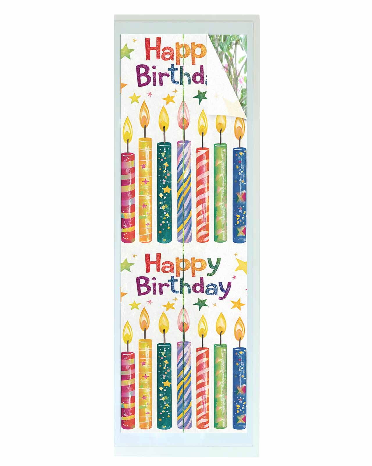 Window Privacy Film Happy Birthday Stained Glass Window Film Decorative ...