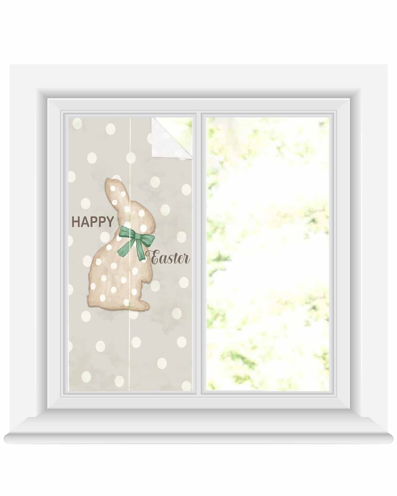 Window Privacy Film Happy Easter Bunny Stained Glass Window Film ...