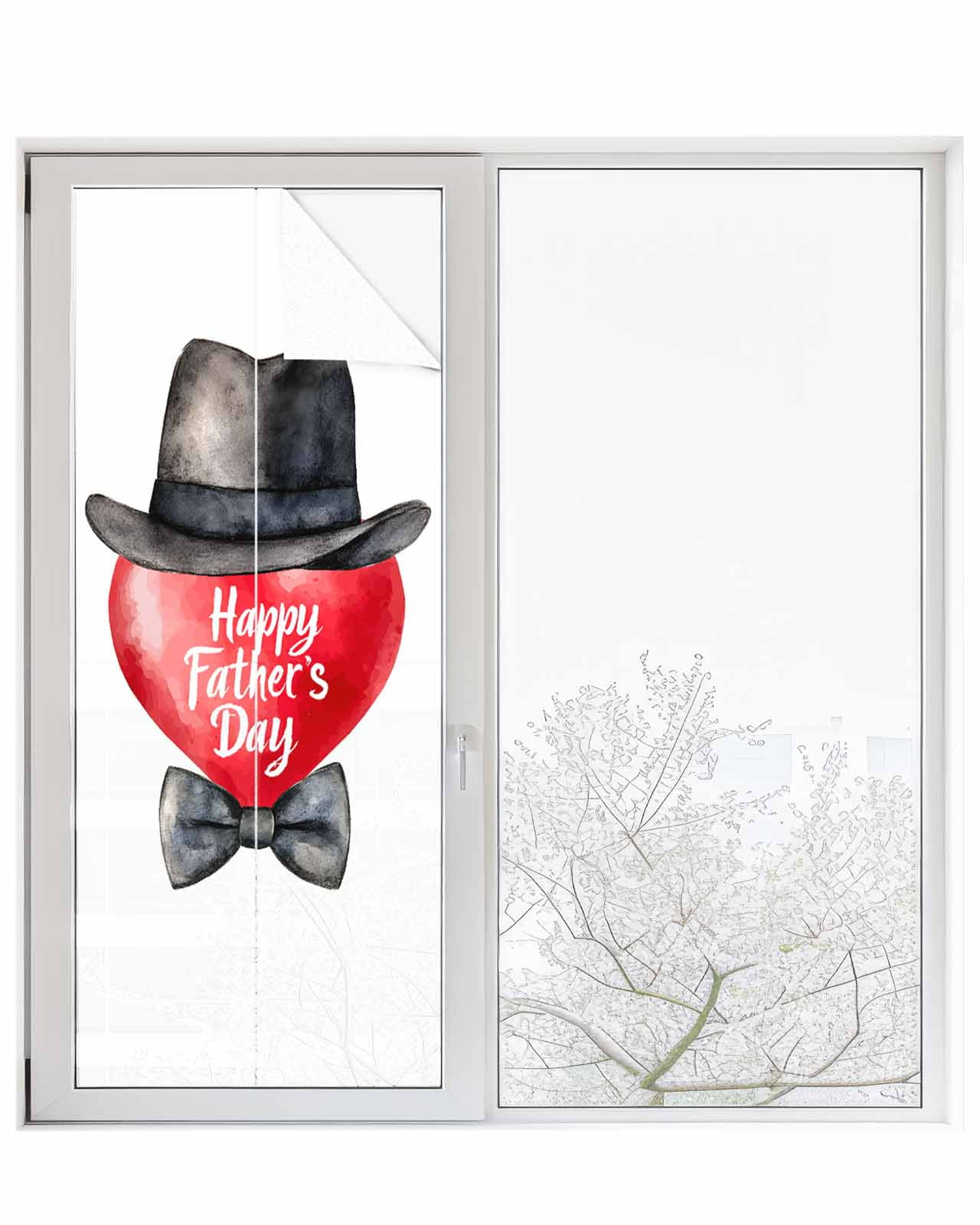 Window Privacy Film Happy Father's Day Stained Glass Window Film ...