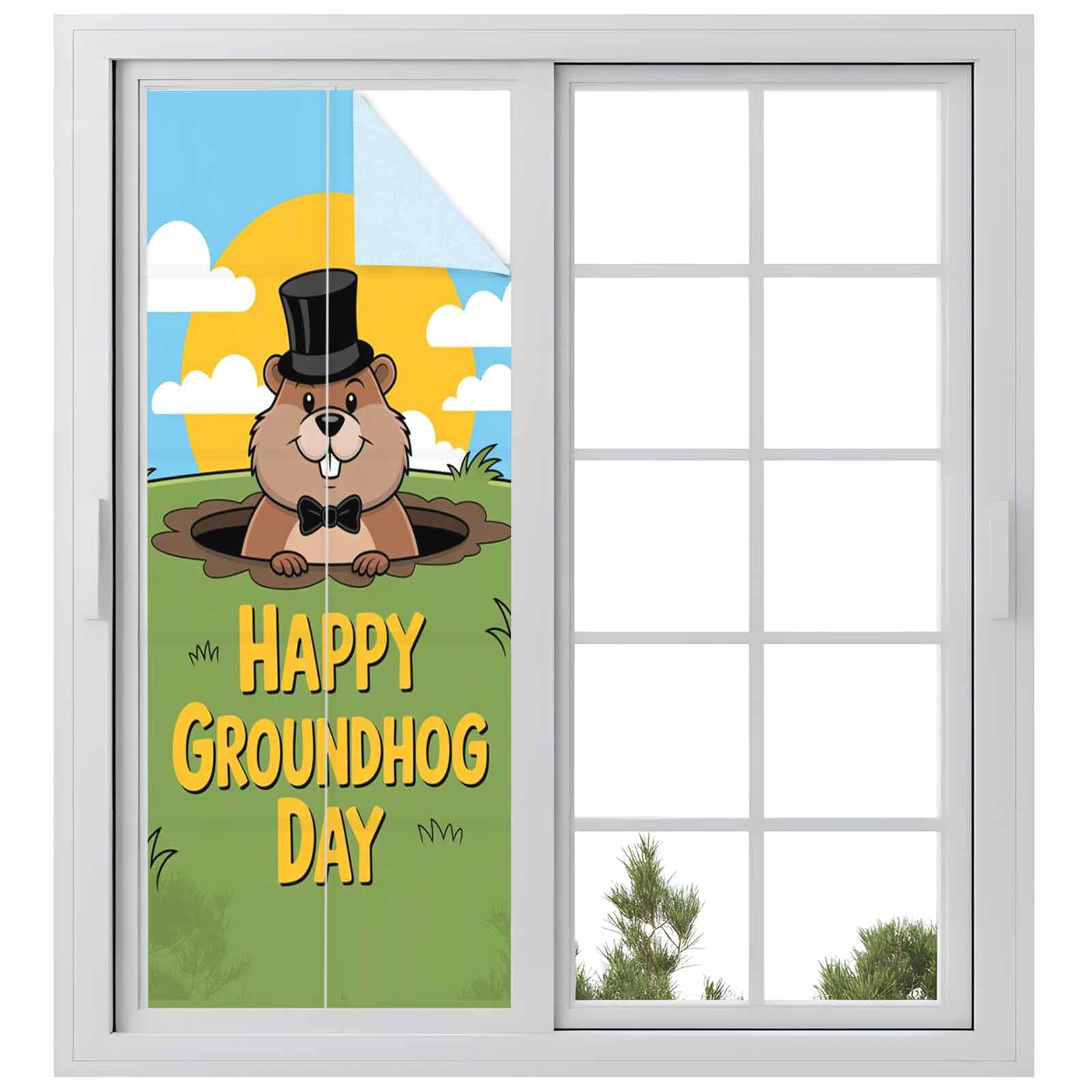 Window Privacy Film Happy Groundhog Day Stained Glass Window Film ...