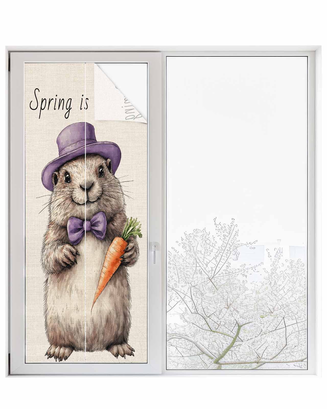 Window Privacy Film Happy Groundhog Day Stained Glass Window Film ...