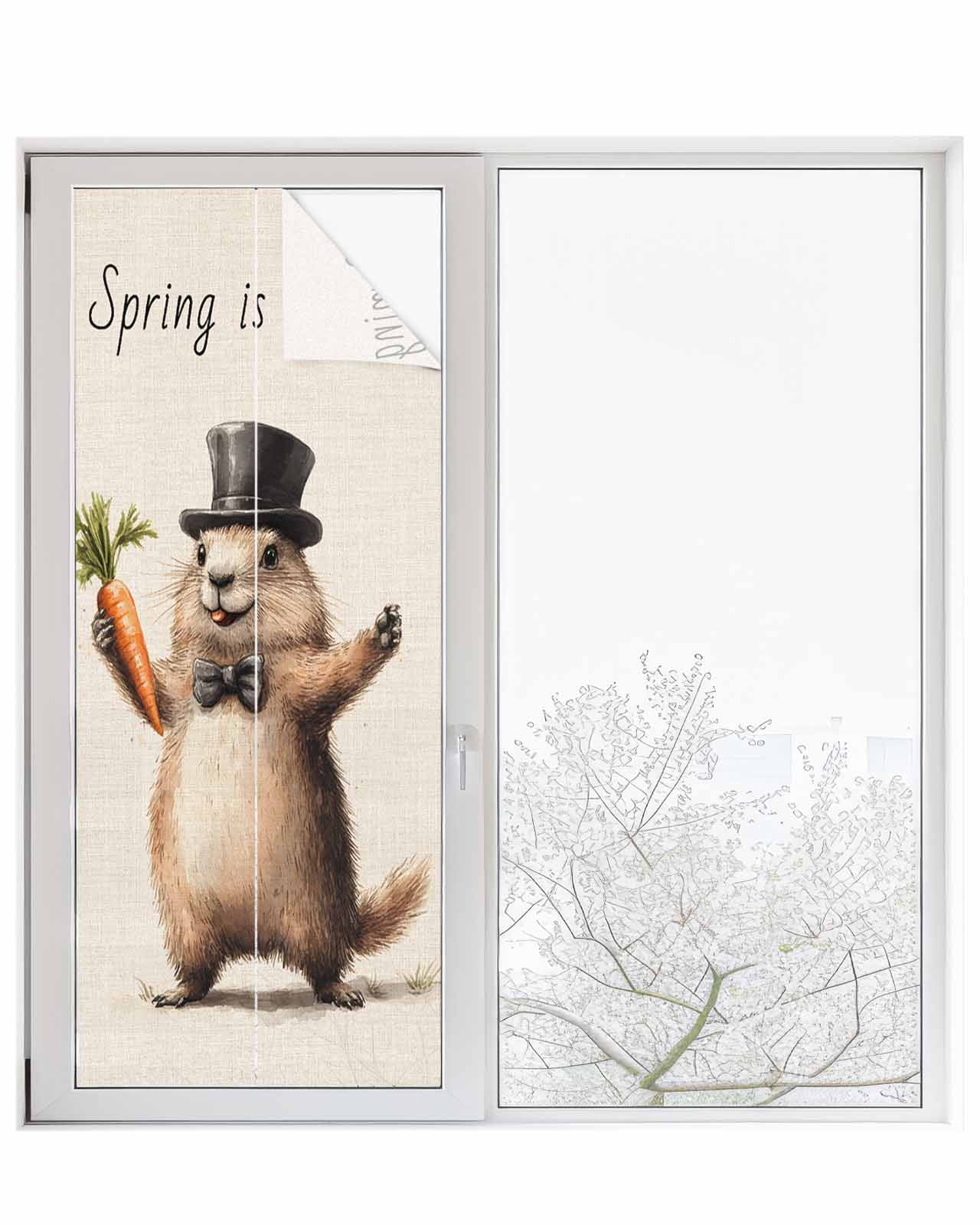 Window Privacy Film Happy Groundhog Day Stained Glass Window Film ...