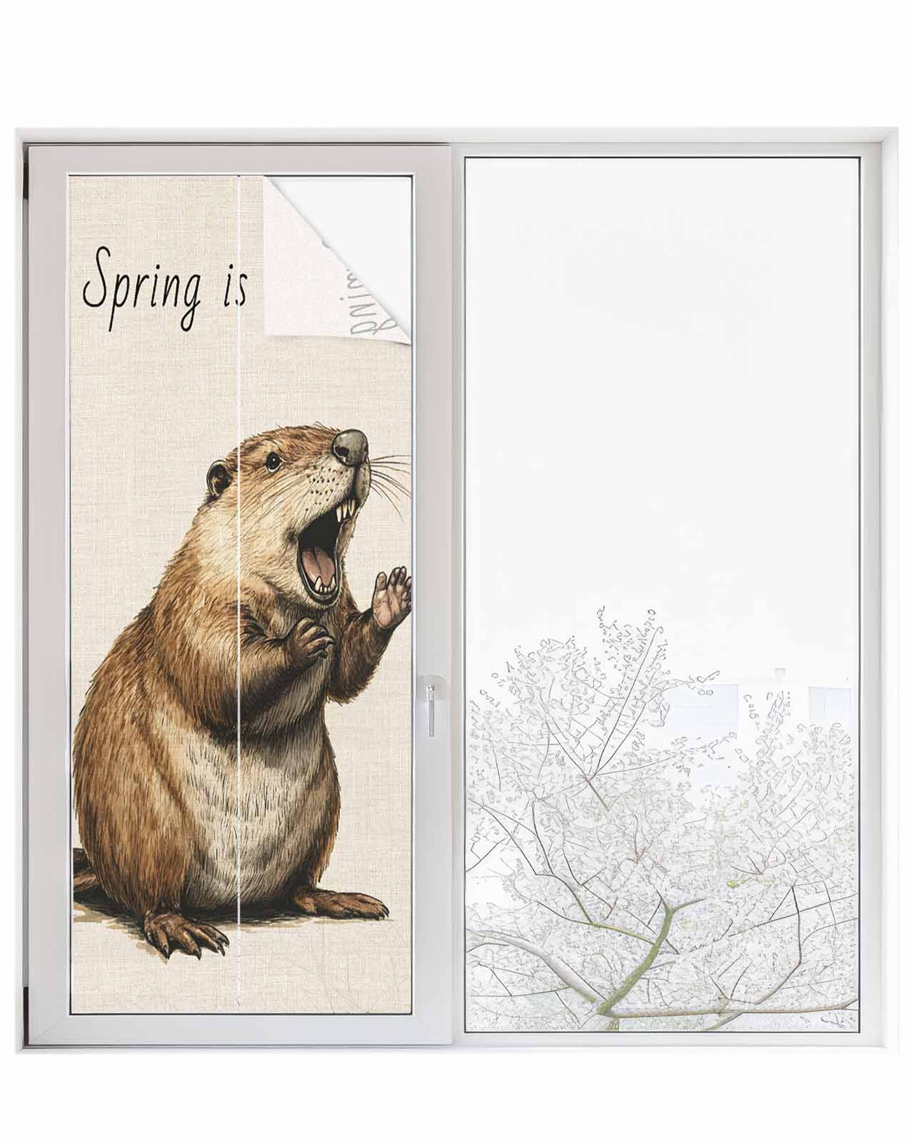 Window Privacy Film Happy Groundhog Day Stained Glass Window Film ...