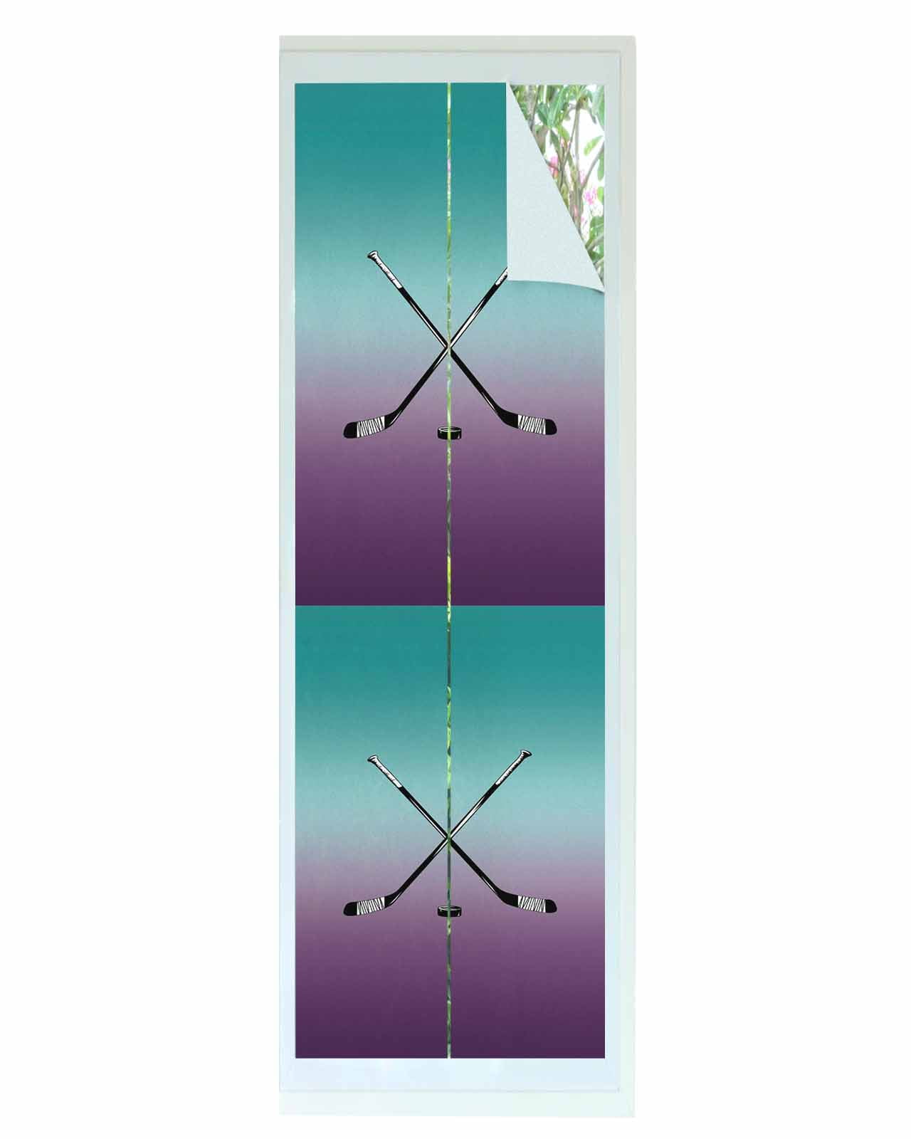 Window Privacy Film Hockey Sports Stained Glass Window Film Decorative ...