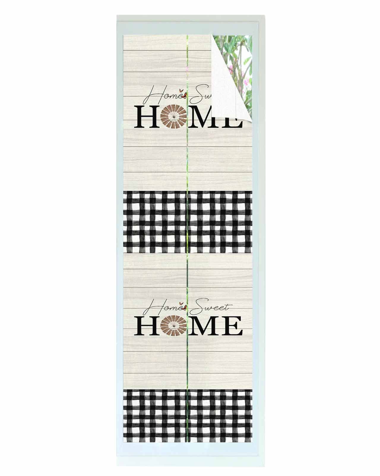 Window Privacy Film Home Windmill Black Plaid Stained Glass Window Film ...