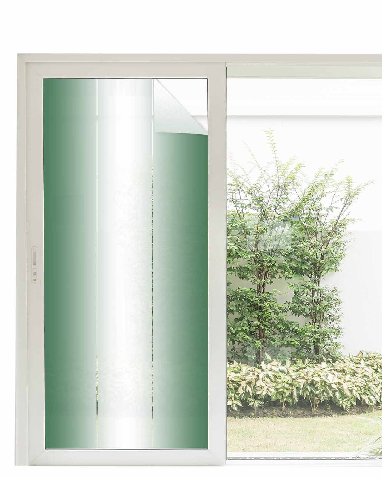 Window Privacy Film, Hunter Green White Ombre UV Sun Blocking Window ...